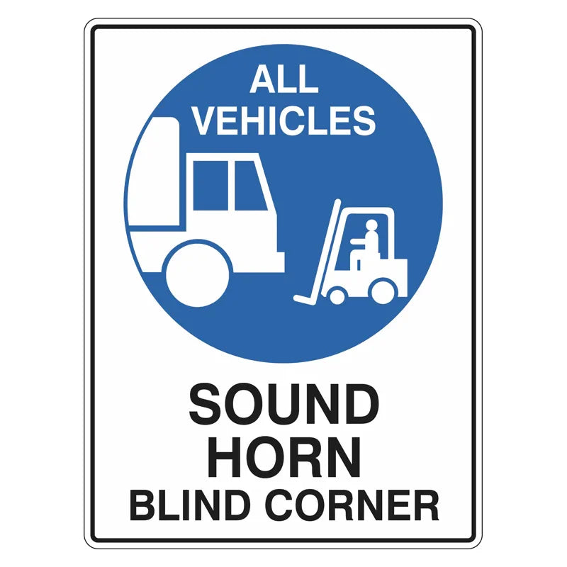 Mandatory Sign - All Vehicles Sound Horn Blind Corner – Pro Safety Signs